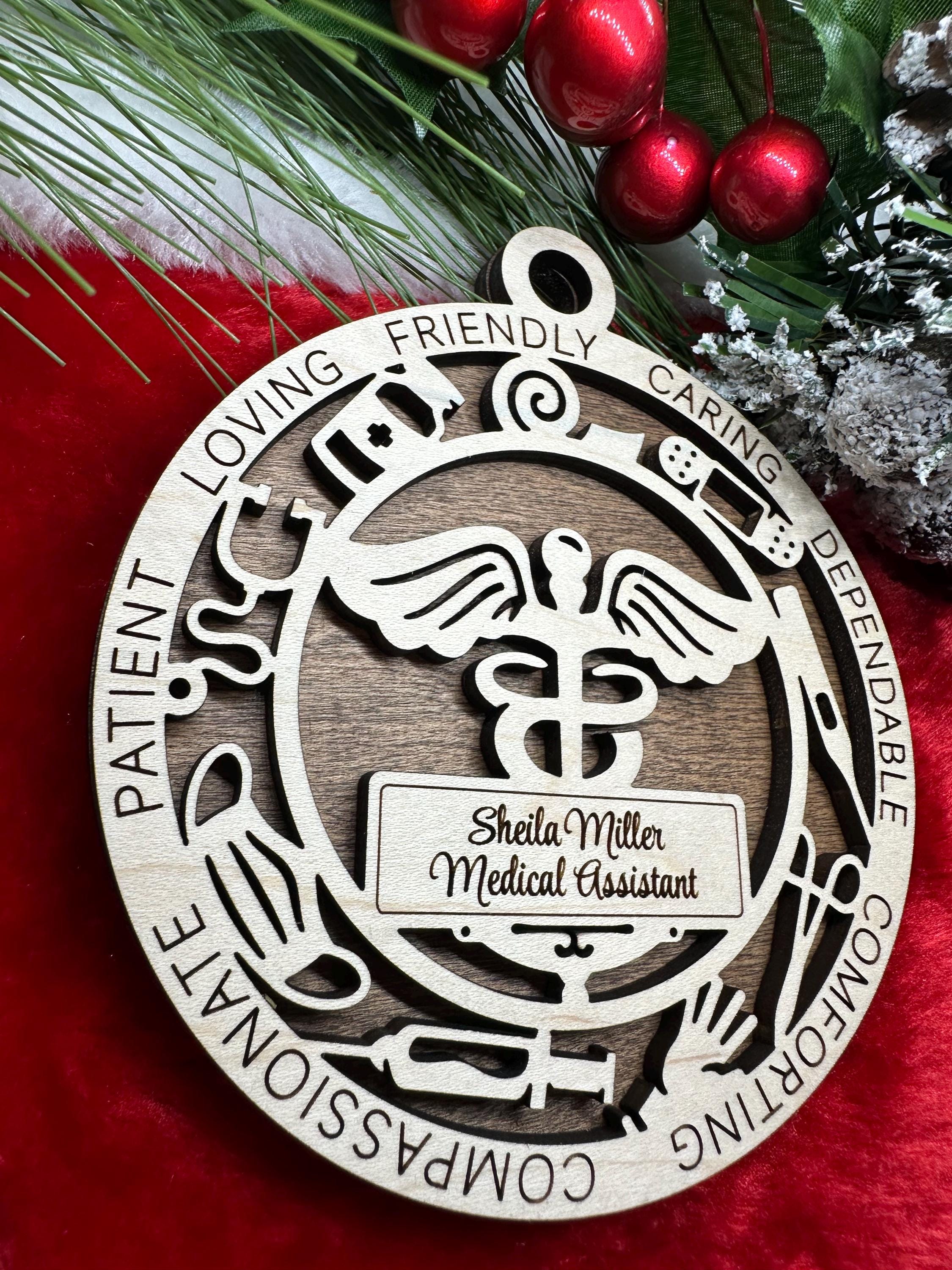 Ornament Custom Medical Symbol Doctor Dr RN Nurse Medical Staff Laser ...