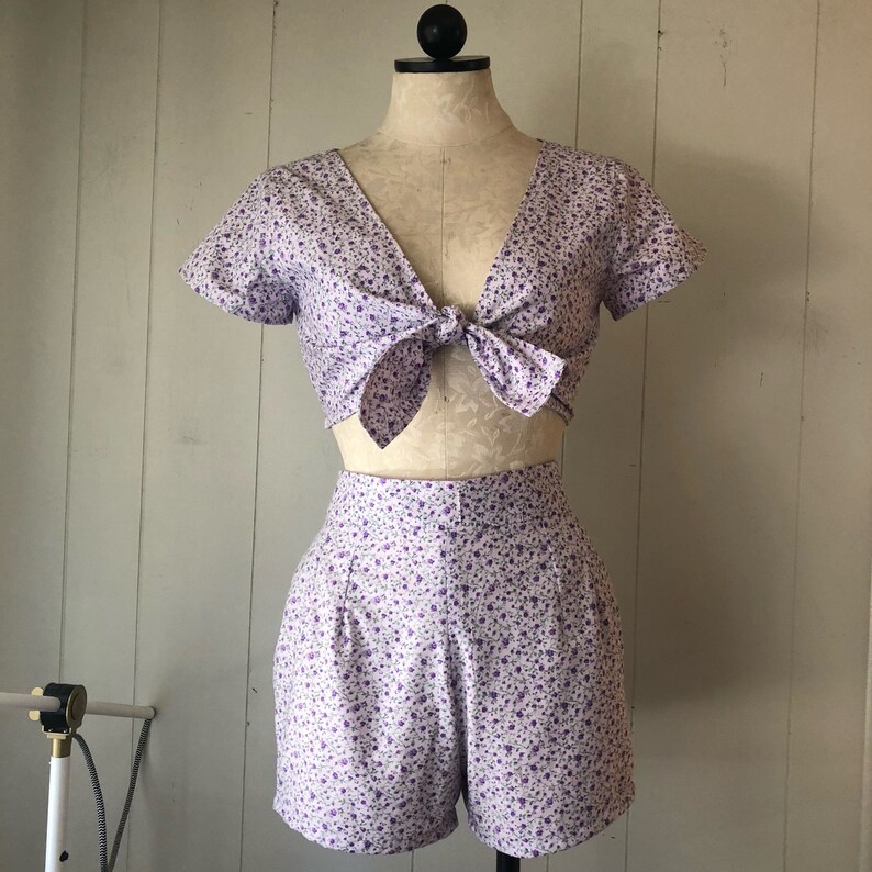 Lola Set Crop Top and High Waisted Short Set - Etsy