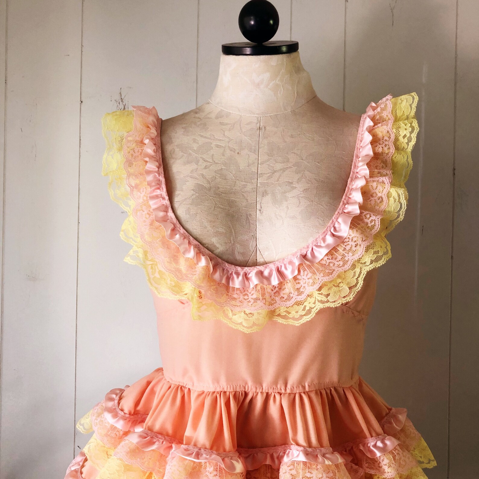 The Cupcake Dress- Layered Ruffled Trim Cotton Dress - Etsy