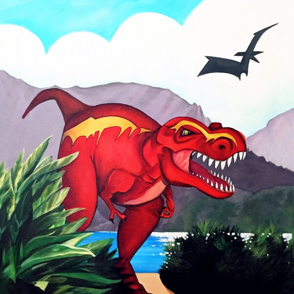 T Rex Painting - Etsy