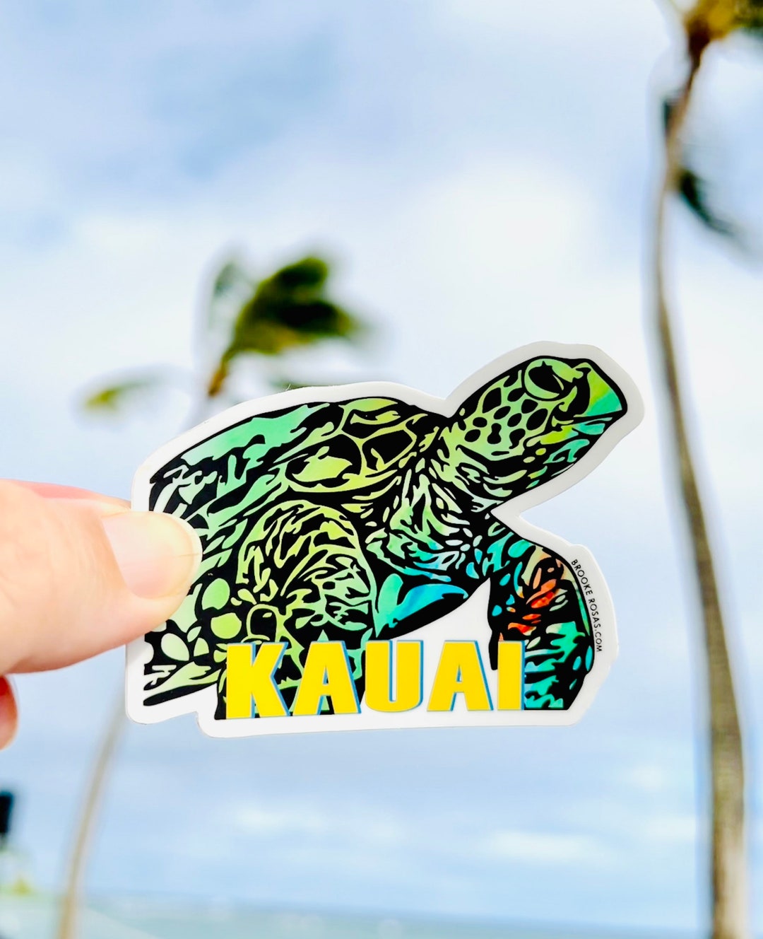 Hawaiian Honu Sticker, Kauai Turtle Sticker, Water Bottle Sticker ...