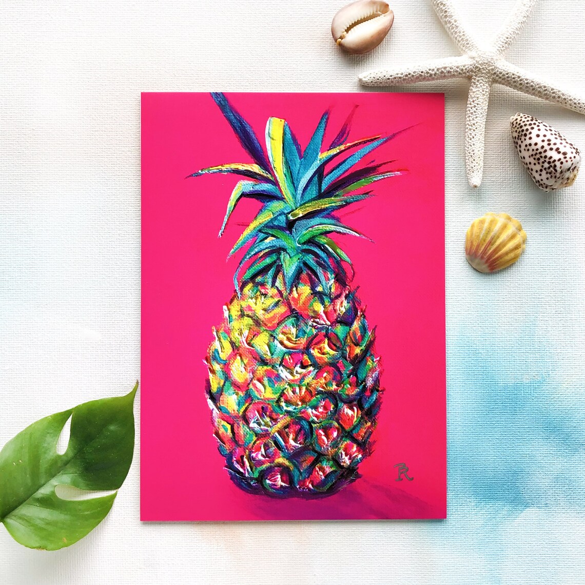 Pink Pineapple Art Print Tropical Ananas Décor Hospitality - Etsy