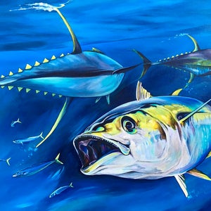 Ahi Tuna Print , "ahi Fever", Yellowfin Art, Sport Fish, Kauai Hawaii ...
