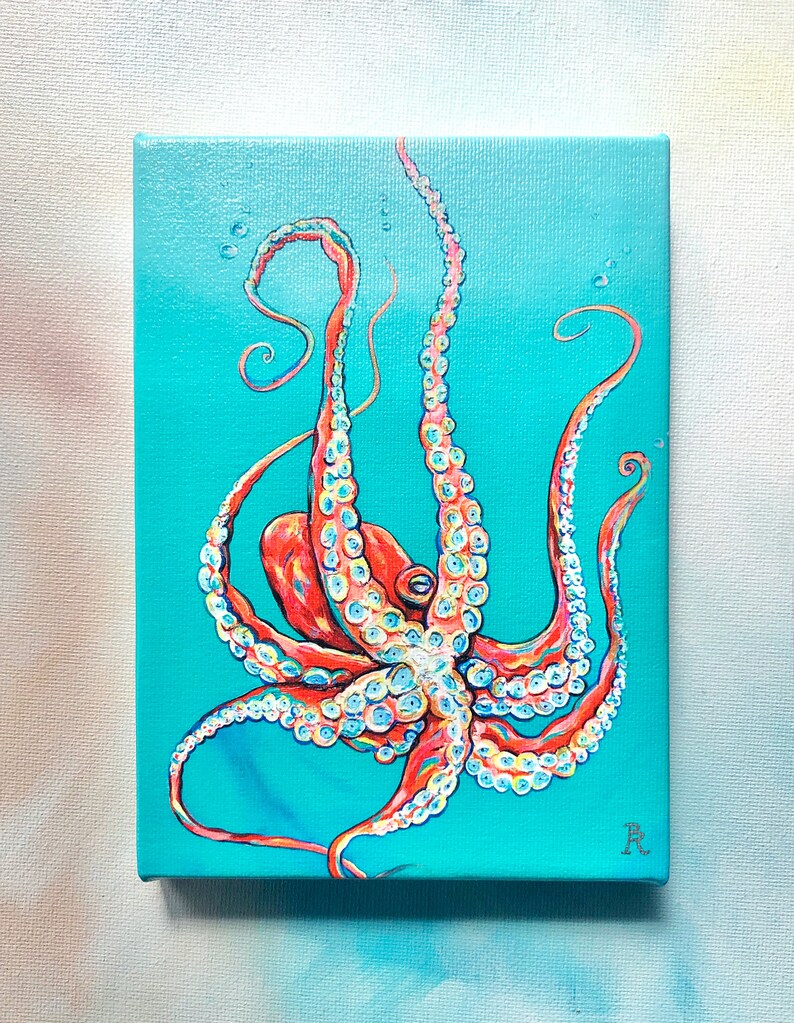 Kauai Octopus Art Print, Hawaii Ocean Decor, He'e Tako Artwork - Etsy