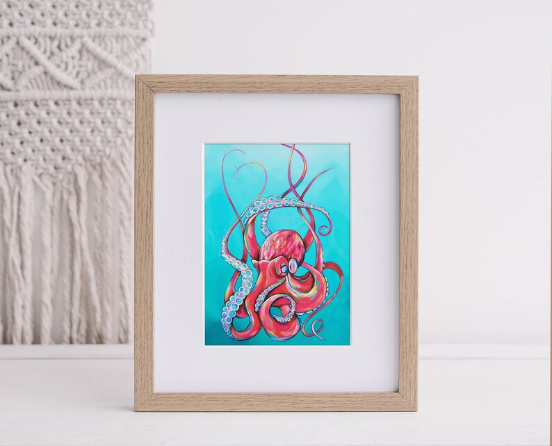 Octopus Squid Art Tako Print Hawaiian Hee Kauai Artist | Etsy