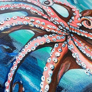 Octopus Original Acrylic Canvas Painting, Tako Art, Hawaii Artist ...