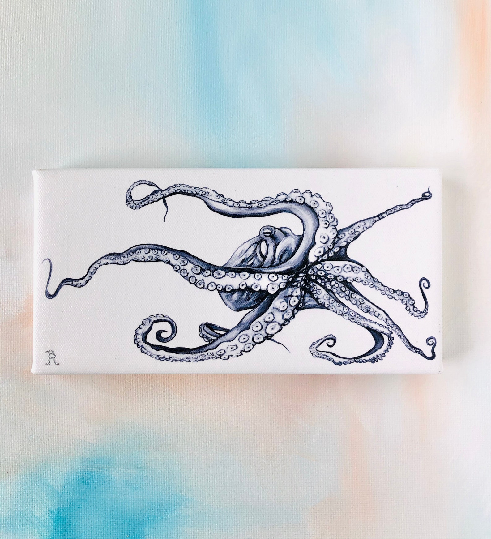 Black and White Tako Art B&W Octopus Print Hawaiian | Etsy