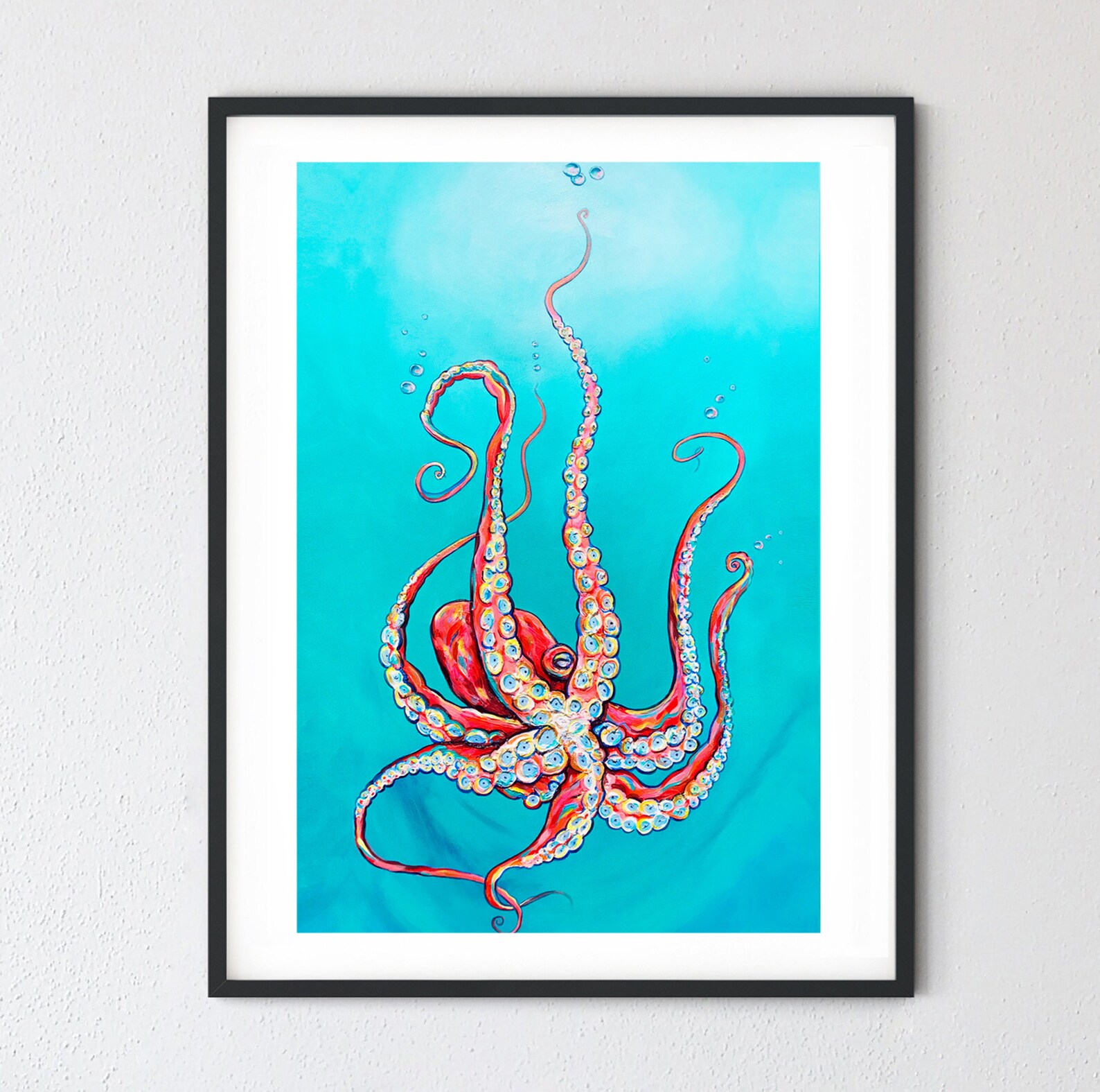 He'e Art, Tako Print, Octopus Bubbles, Kauai Beach Art, Hawaii Ocean ...
