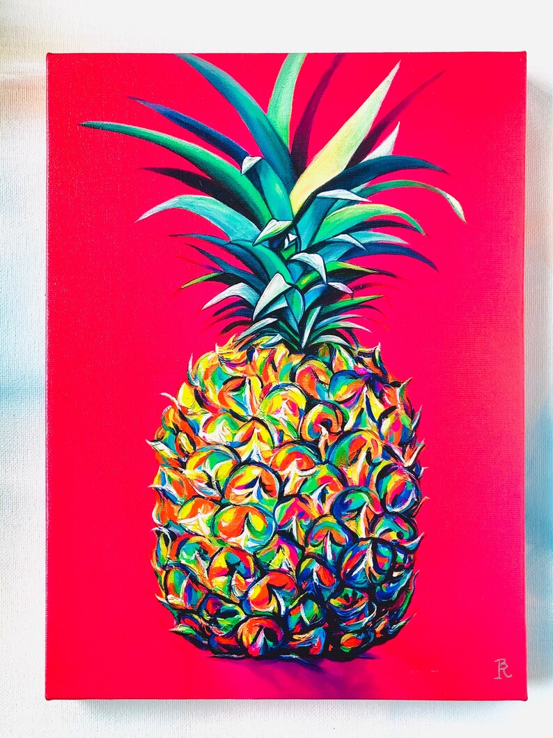 Pineapple on Pink Print Pineapple Decor Tropical Ananas Art - Etsy