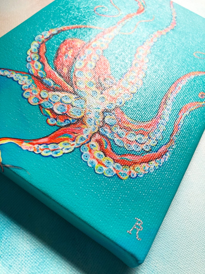 Kauai Octopus Art Print, Hawaii Ocean Decor, He'e Tako Artwork - Etsy