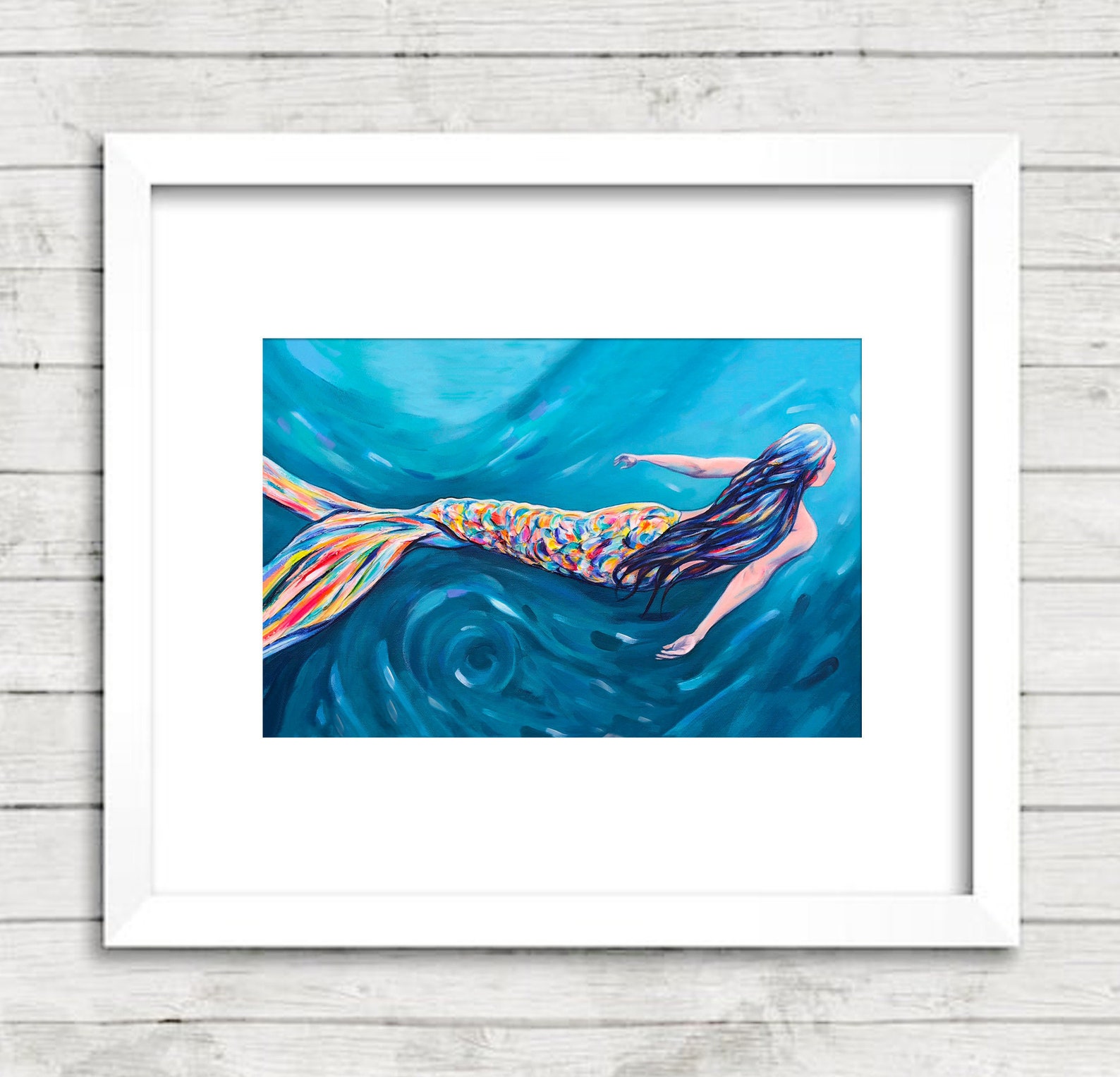 Mermaid Art Print Mermaid Décor Kauai Artist Underwater Etsy