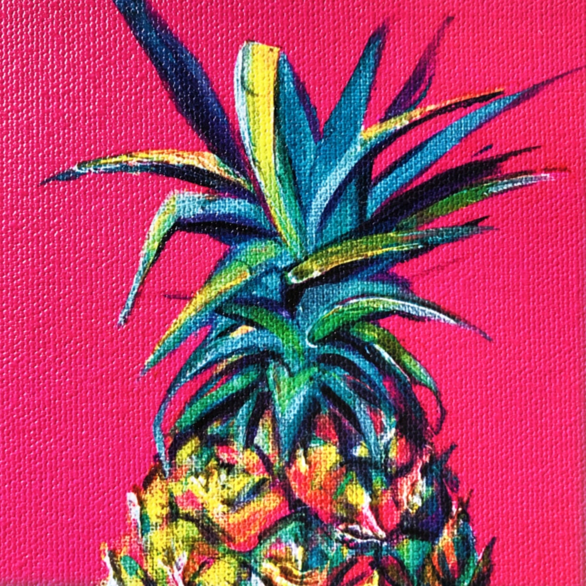 Pink Pineapple Art Print, Tropical Ananas Décor, Hospitality Fruit ...