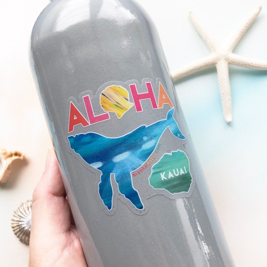 Clear Kauai Whale Sticker, Hawaii Souvenir, Aloha Decal - Etsy