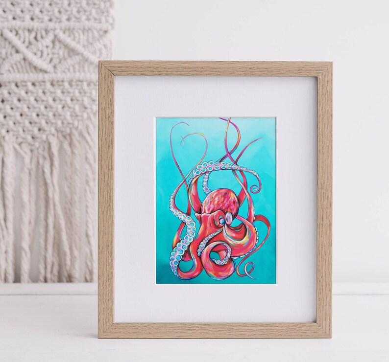 Octopus Squid Art Tako Print Hawaiian Hee Kauai Artist - Etsy