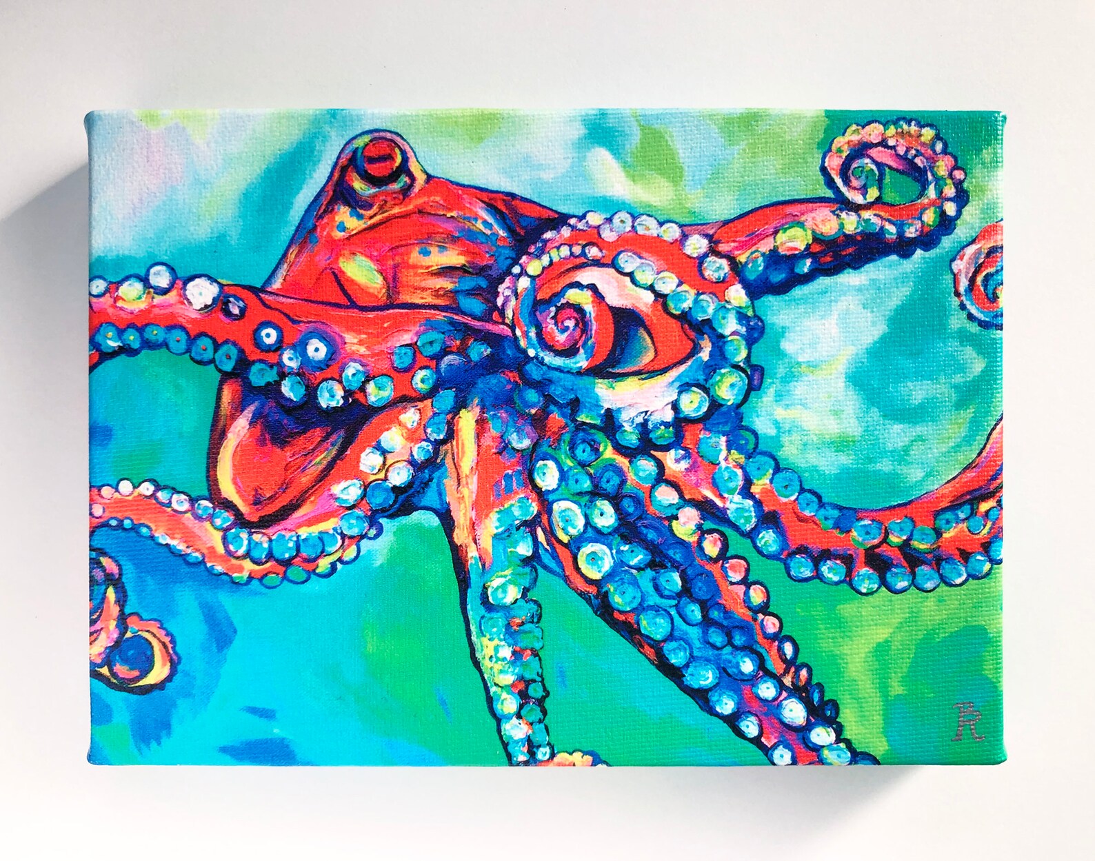 Colorful Tako Art, Octopus Painting, He'e Print, Vivid Kauai Beach Art ...