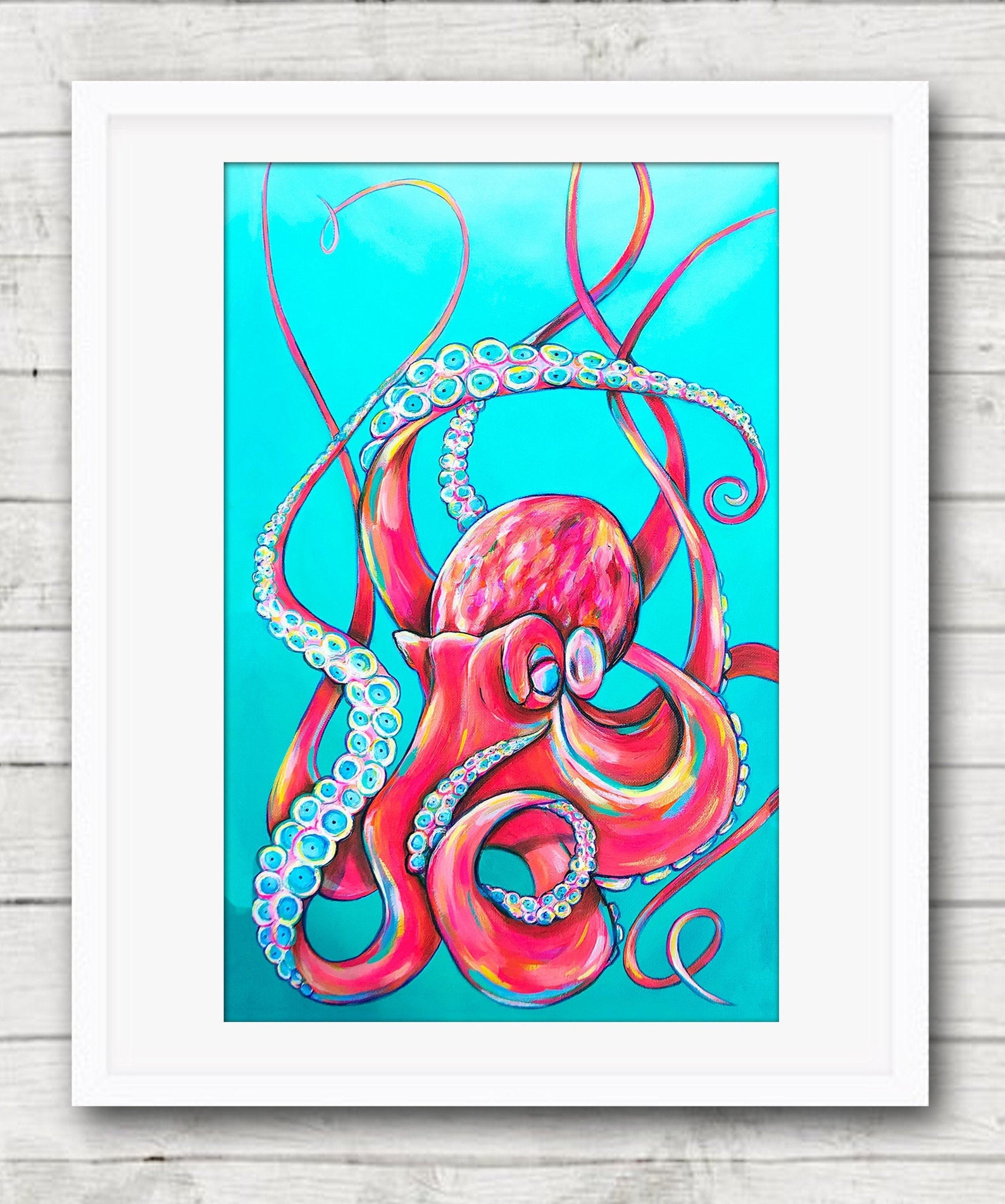 Octopus Squid Art Tako Print Hawaiian Hee Kauai Artist | Etsy