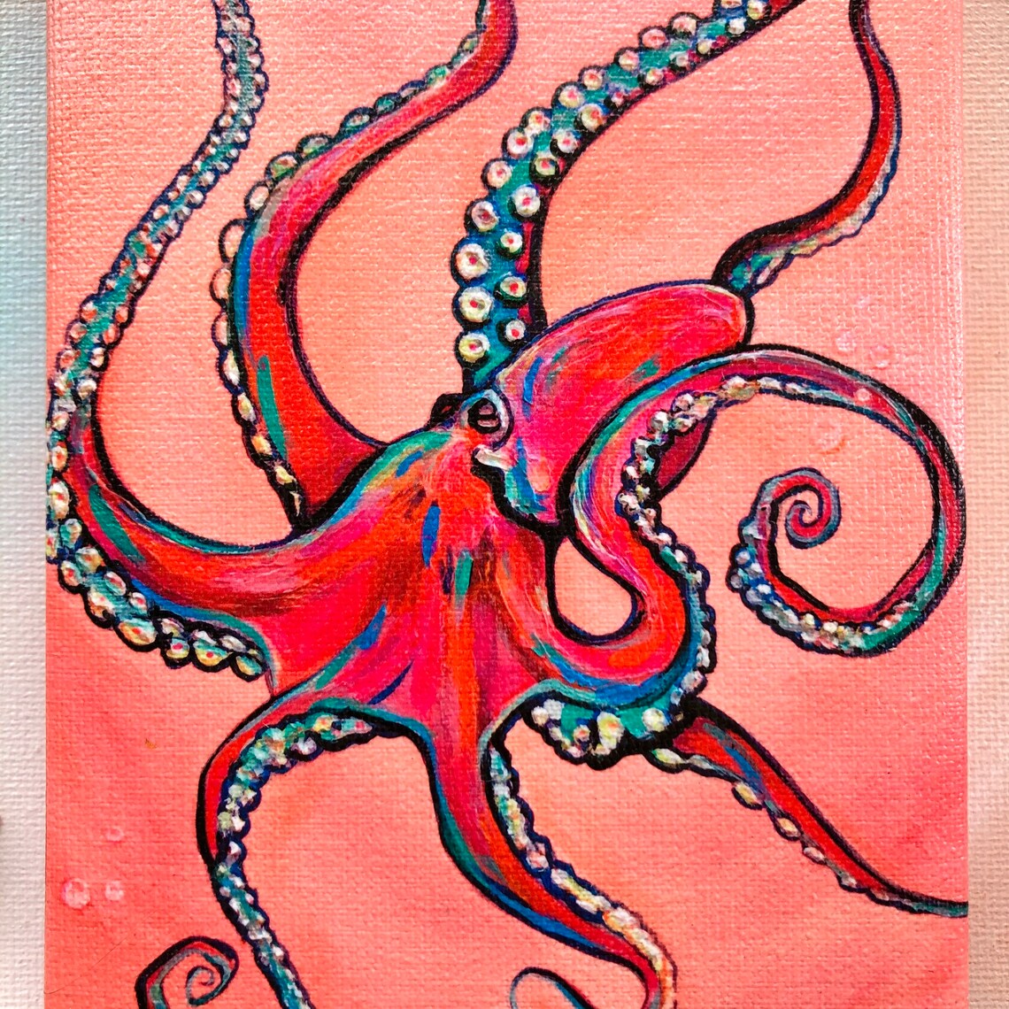 Coral Tako Art Print, Octopus Squid Décor, Hawaiian He'e Tentacles - Etsy