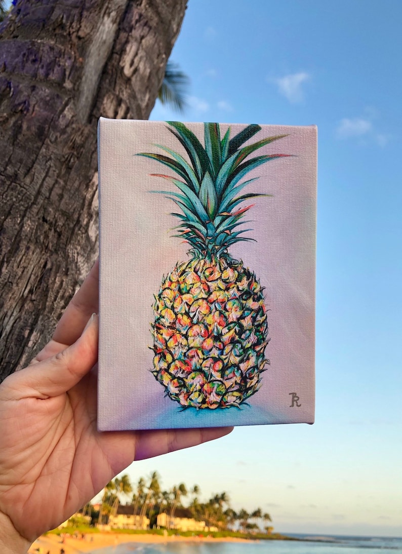 Pastel Pineapple Art Print aloha Fruit Tropical Ananas - Etsy