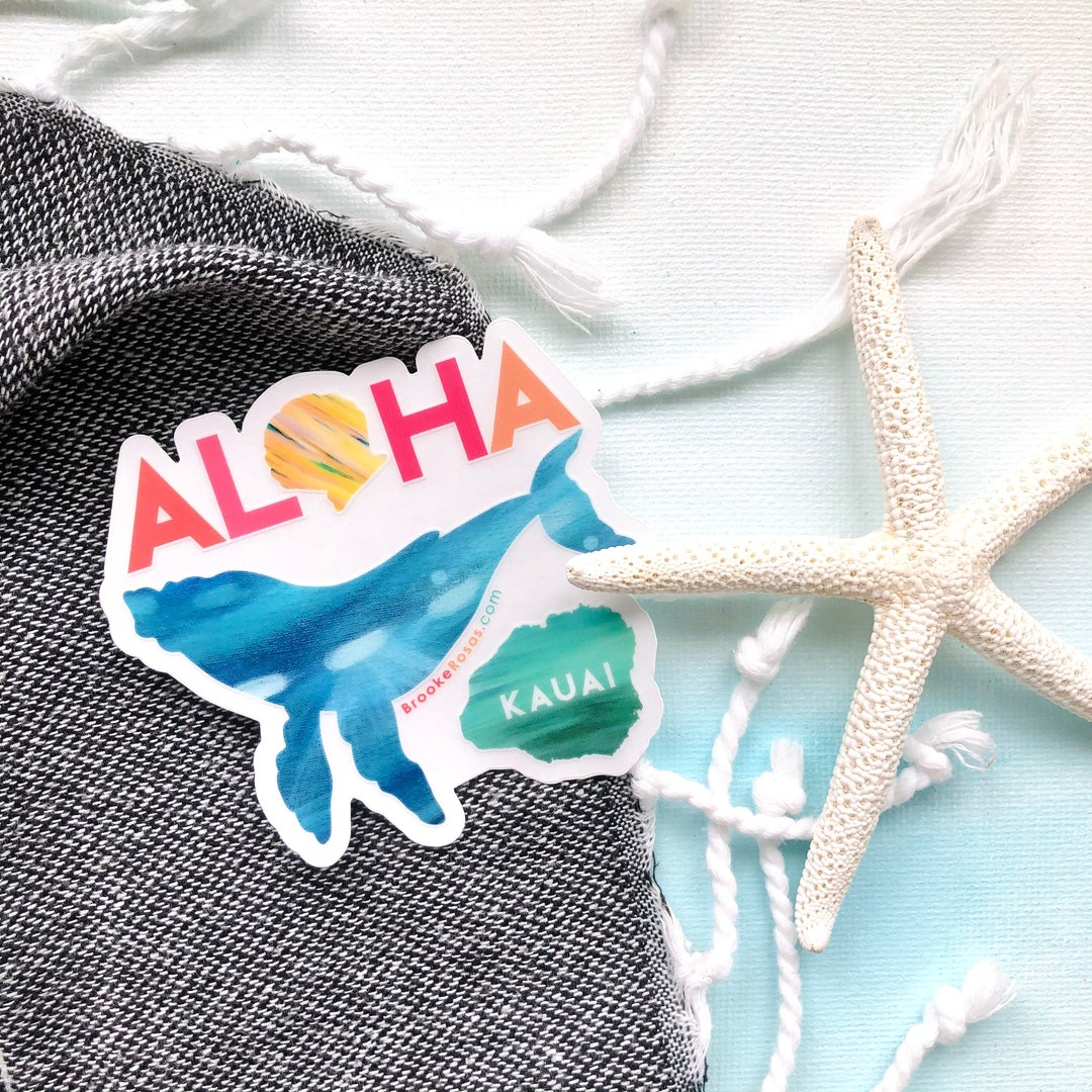 Clear Whale Kauai Sticker Kauai Souvenir Hawaii Vinyl - Etsy