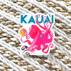 Octopus Kauai Sticker Tako Kauai Souvenir He'e Hawaii | Etsy