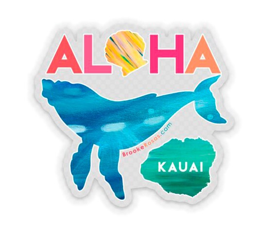 Clear Whale Kauai Sticker Kauai Souvenir Hawaii Vinyl - Etsy