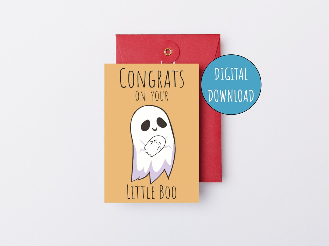 Congrats on Your Little Boo Printable Autumn Baby Shower Card Gender ...