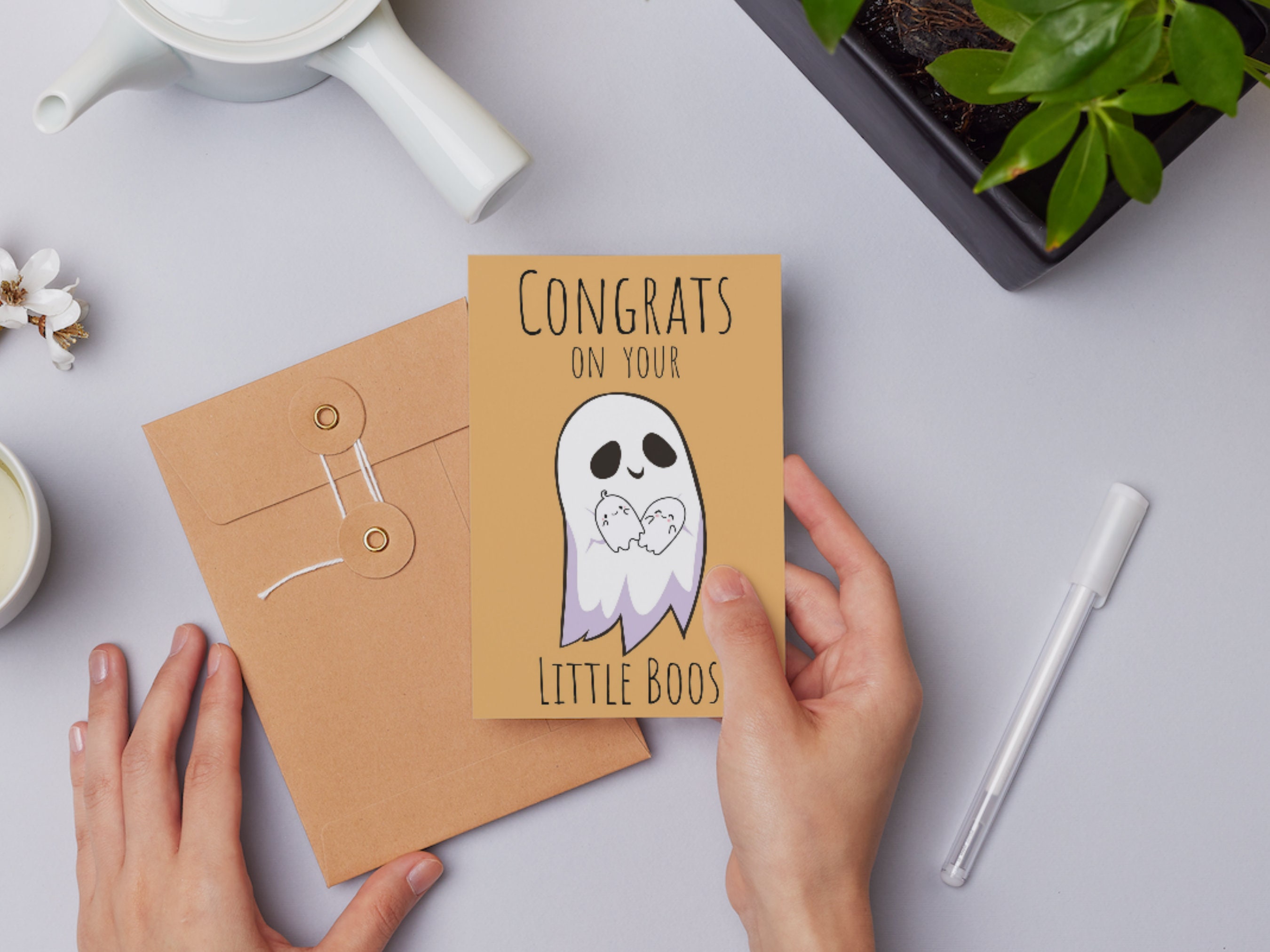 Congrats on Your Little Boos Printable Autumn Baby Shower Card Twins ...