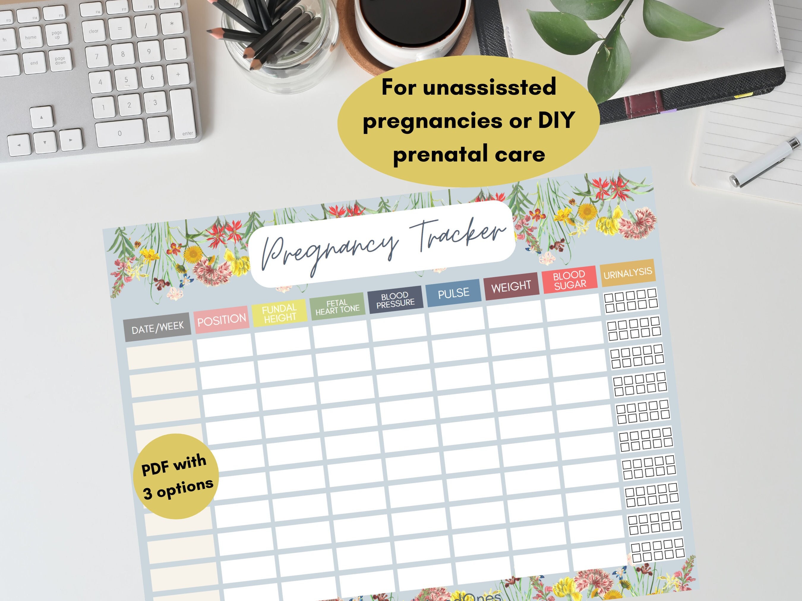 Unassissted Pregnancy Tracker Freebirth Prenatal Tracker DIY - Etsy