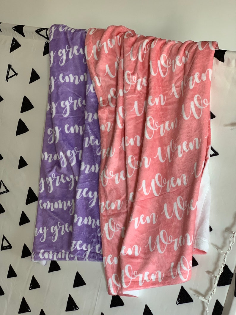 Personalized Baby Blanket With Large Name Cursive Baby | Etsy