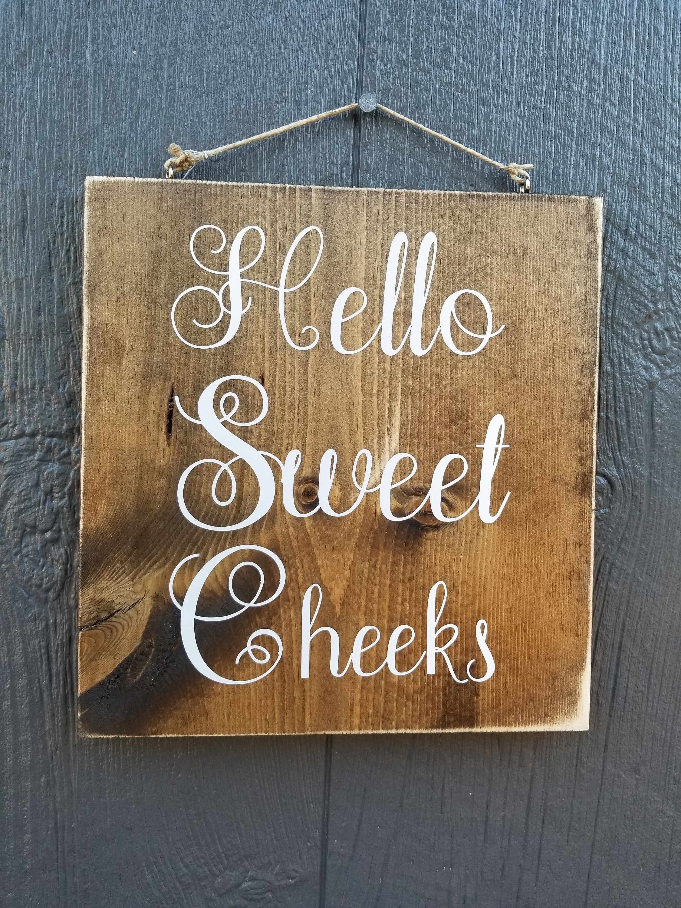 Hello Sweet Cheeks Wood Sign is Perfect for Your Bathroom or - Etsy