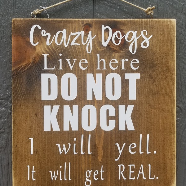 Door Sign Do Not Knock Dogs - Etsy