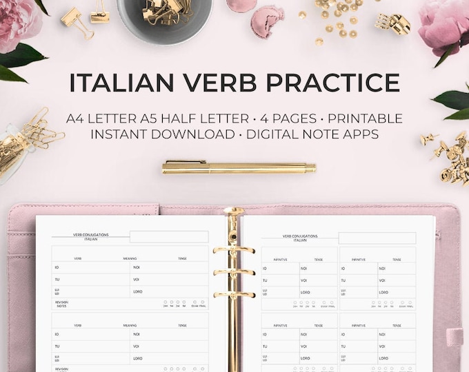 Italian Verb Conjugation Sheet Foreign Language Learning - Etsy