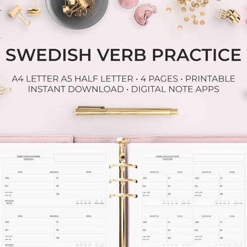 Swedish Verb Wheel - Etsy