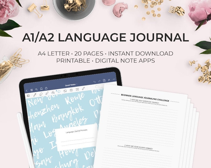 A1/A2 Beginner Language Learning Journal Prompts - Etsy