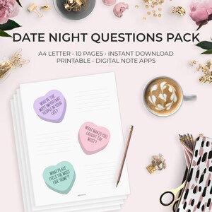 Valentine's Day Conversation Hearts Questions Journal for Couples and ...