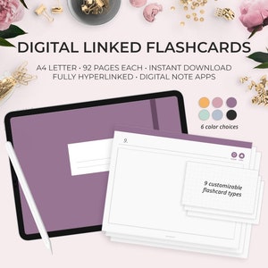 Hyperlinked Digital Flashcards for Goodnotes Customizable Stickers ...