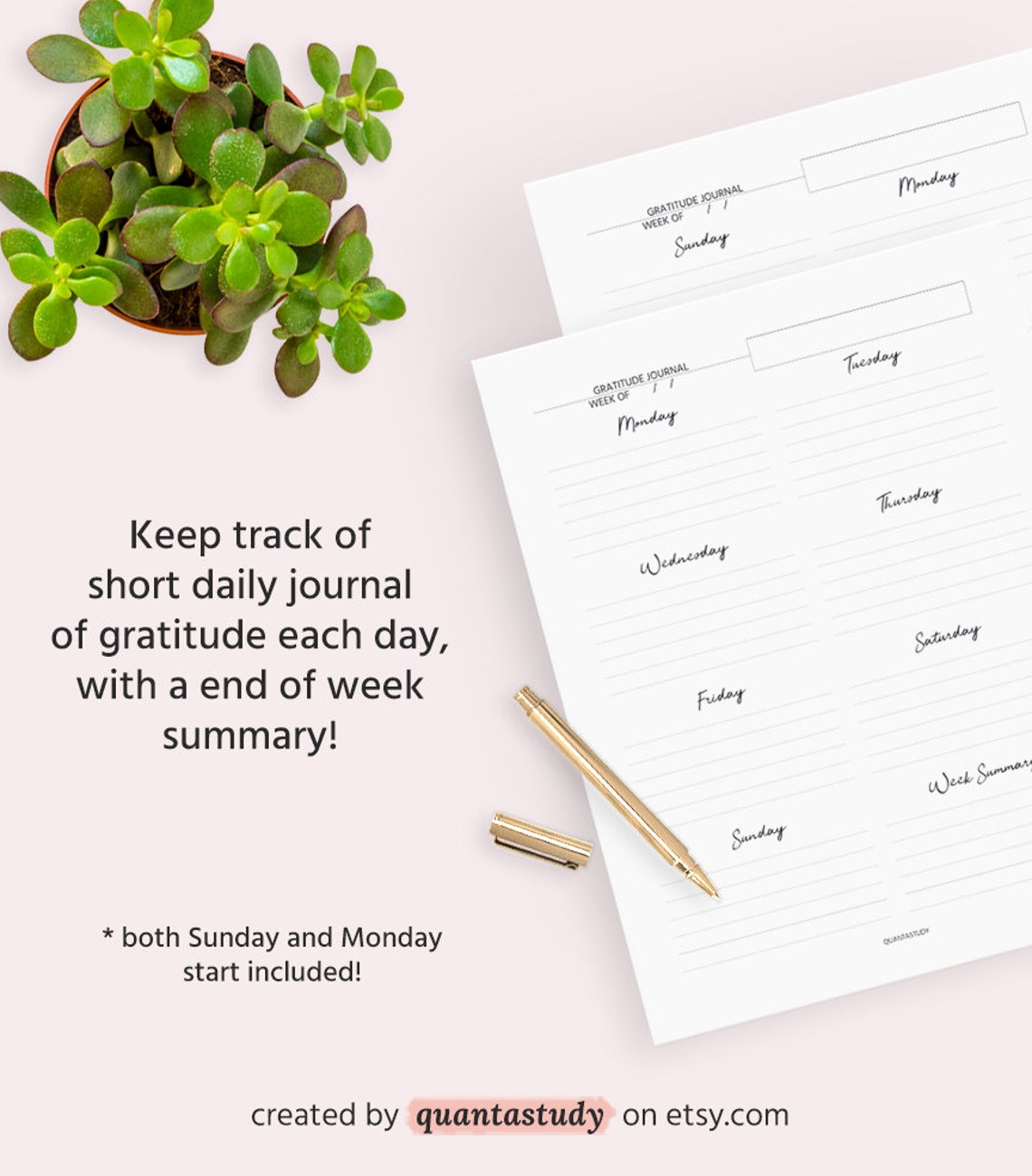 Weekly Gratitude Journal Worksheet Printable Digital Download Goodnotes ...