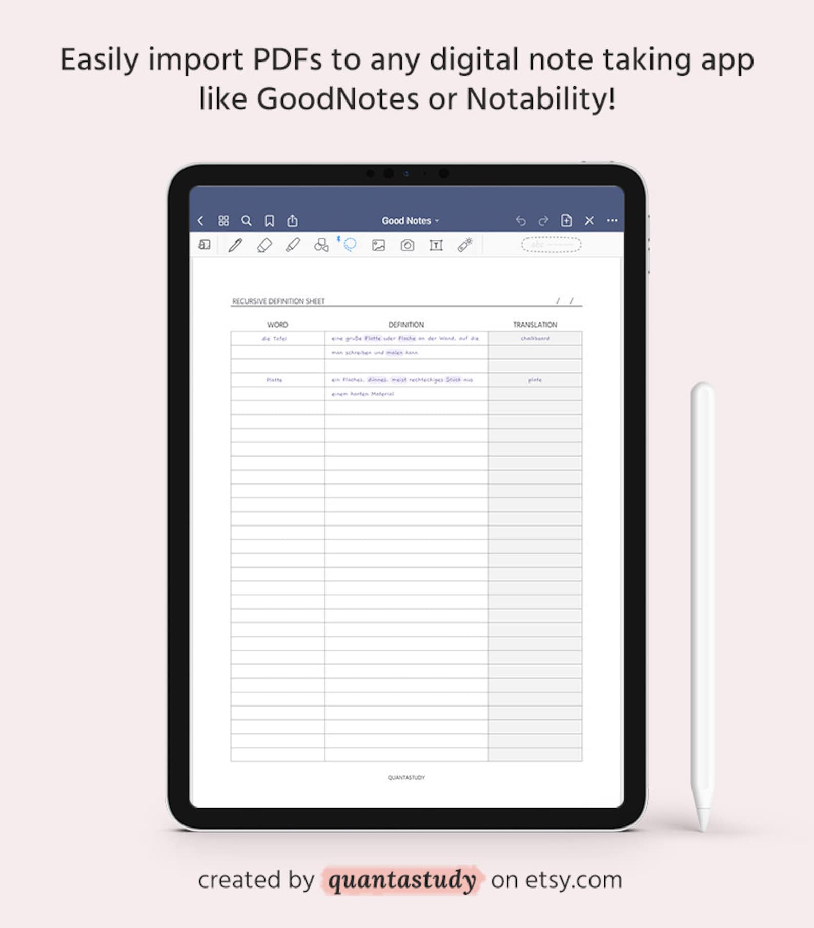 Vocab Practice Pack Printable Language Learning Sheets | Etsy