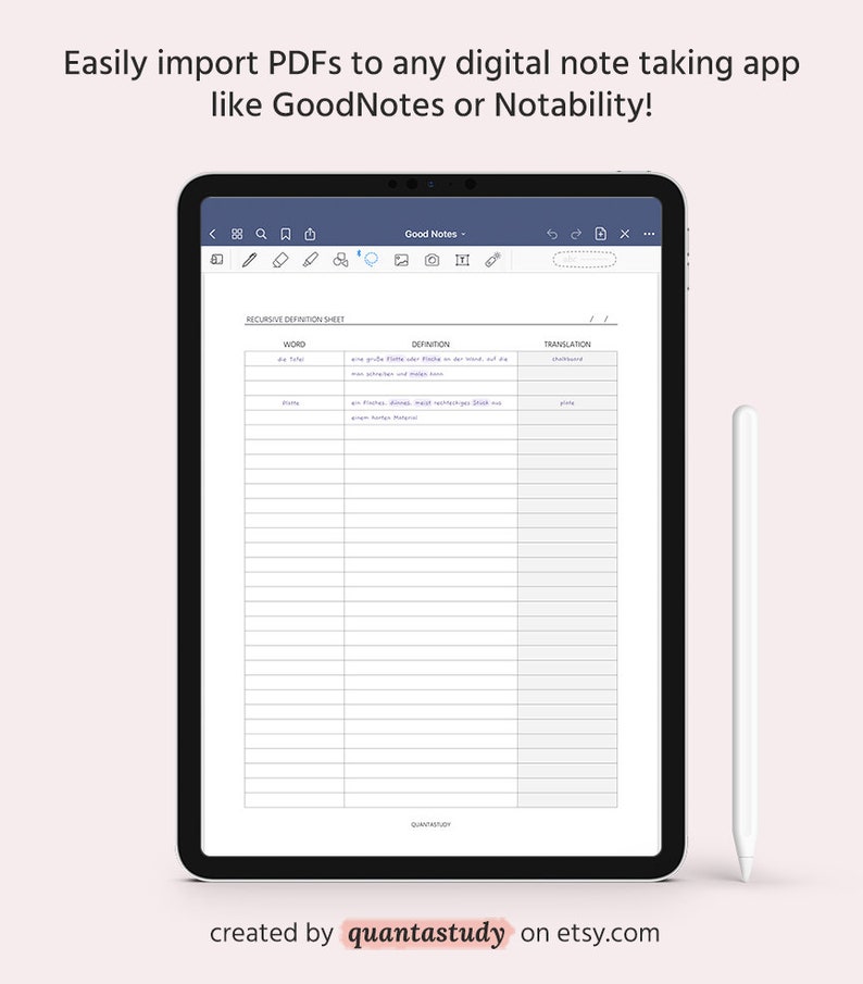 Vocab Practice Pack Printable Language Learning Sheets - Etsy