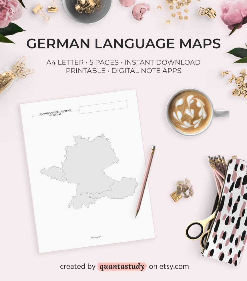 German Speaking Countries Maps Printable Instant Download | Etsy