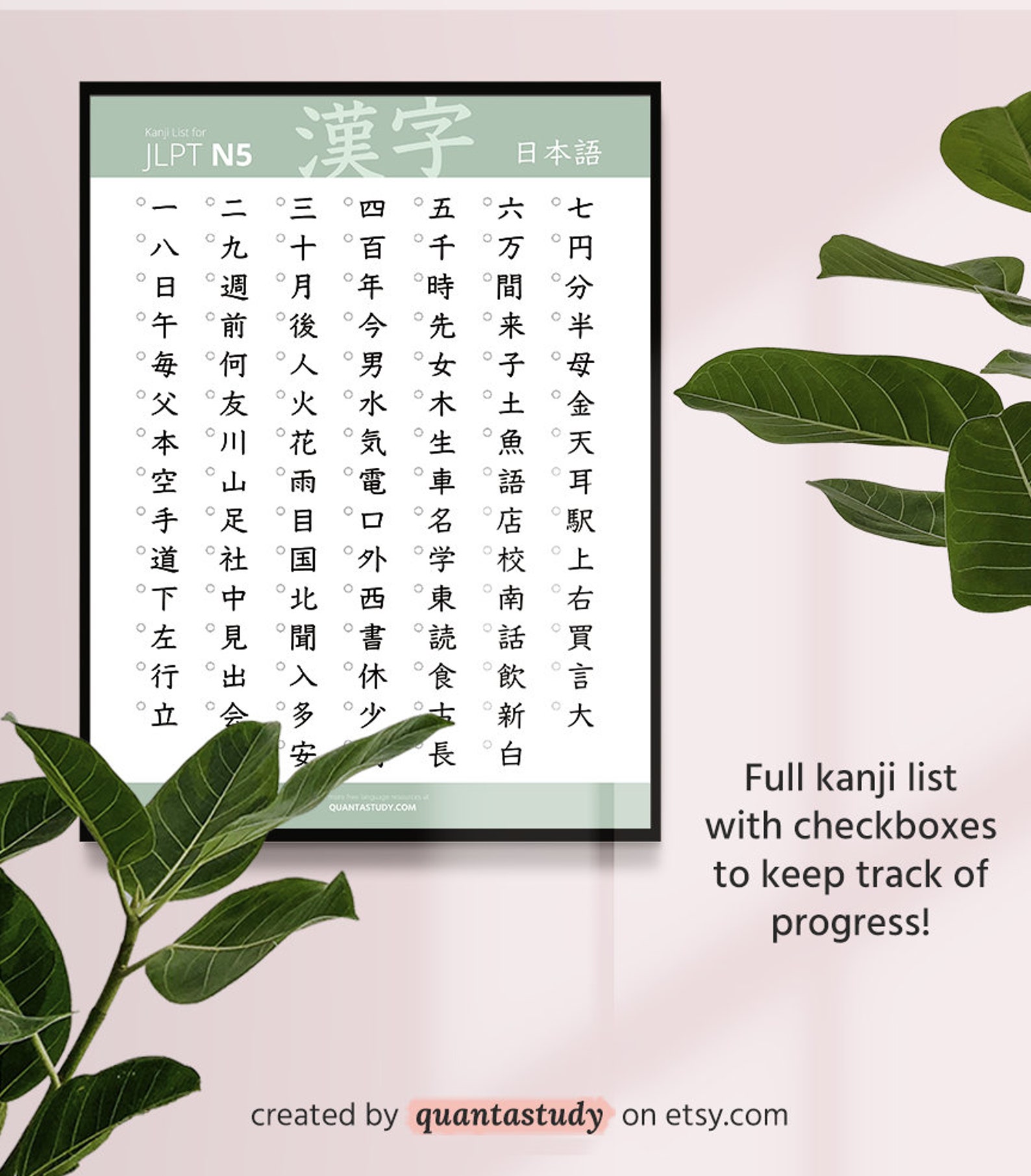 JLPT Beginner N5 Level Kanji Posters Worksheets Practice - Etsy