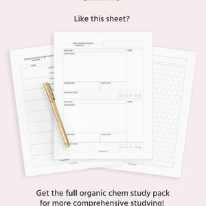 Organic Chemistry Note Sheet Printable Pack – Student Mechanism Hexagon ...
