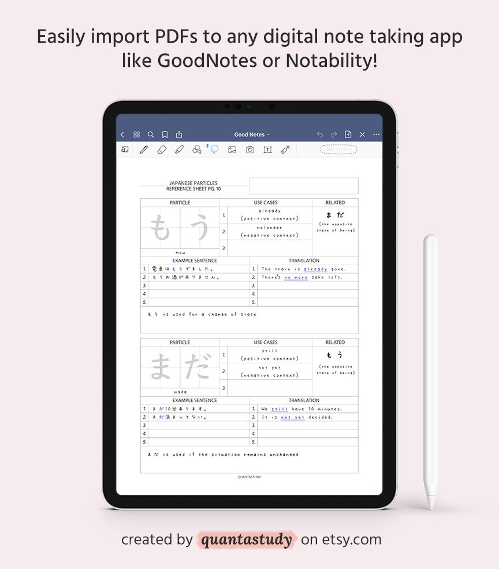 Japanese Particle Workbook JLPT Grammar Vocabulary Worksheets Sheets ...