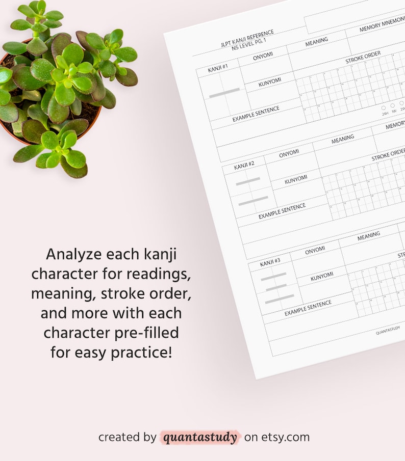 JLPT Beginner N5 Level Kanji Pack Worksheets Practice Writing Japanese ...