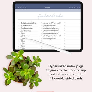 Hyperlinked Digital Flashcards for Goodnotes Customizable Stickers ...