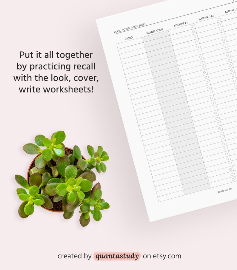 Vocab Practice Pack Printable Language Learning Sheets - Etsy