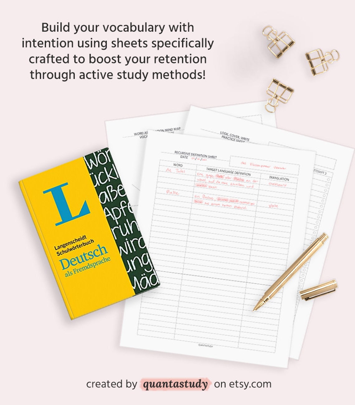 Language Learning Study Planner Planning Sheets Workbook Verb - Etsy