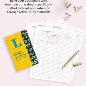 Language Learning Study Planner Planning Sheets Workbook Verb Grammar ...