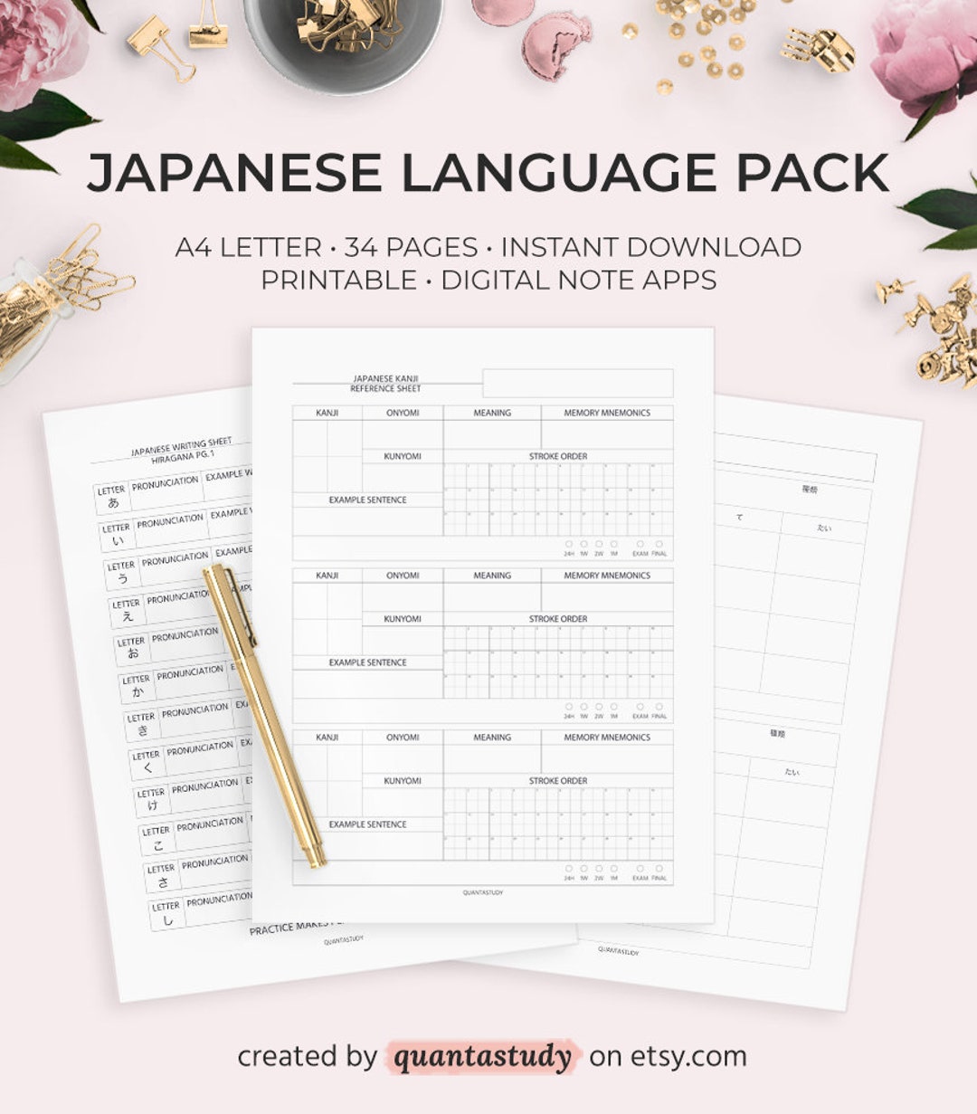 Complete Japanese Starter Pack - Kanji Hiragana Katakana Verb ...