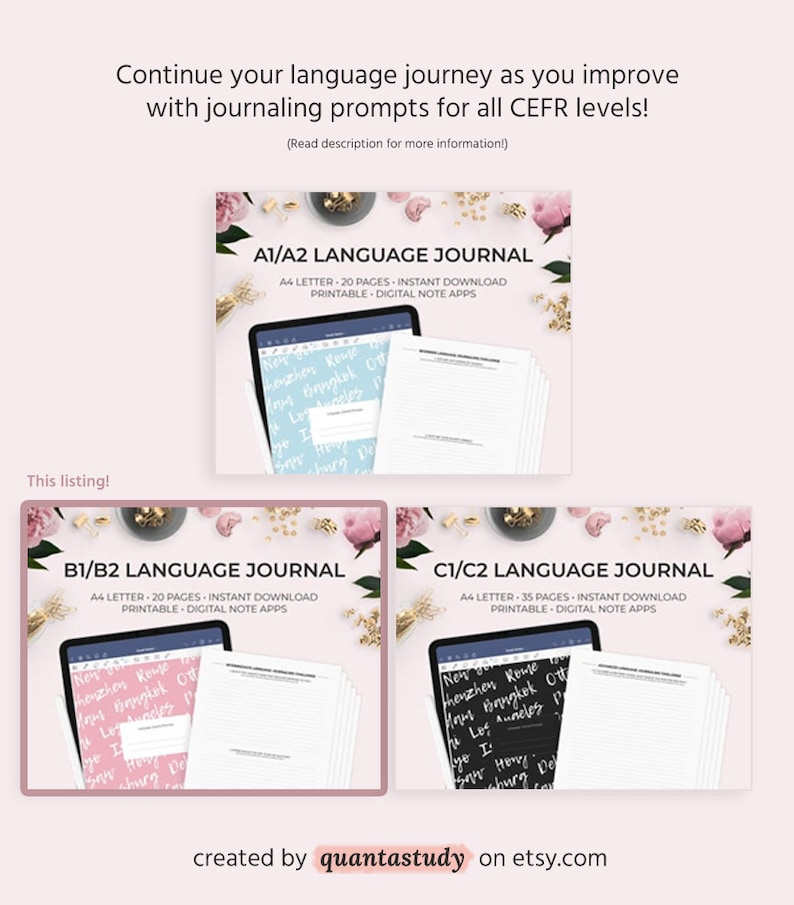 B1/B2 Intermediate Language Journal Prompts - Etsy